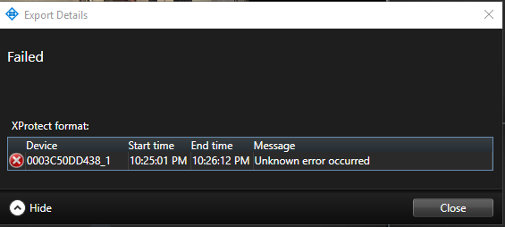 XProtect Smart Client – Player exports fail in XProtect Professional ...
