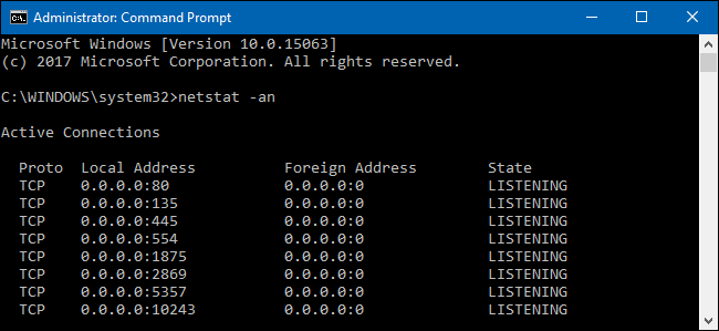 Using Zenmap and netstat to view all open ports